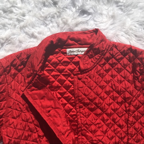 Norm Thompson | Jackets & Coats | Norm Thompson Red Silk Quilted Jacket ...